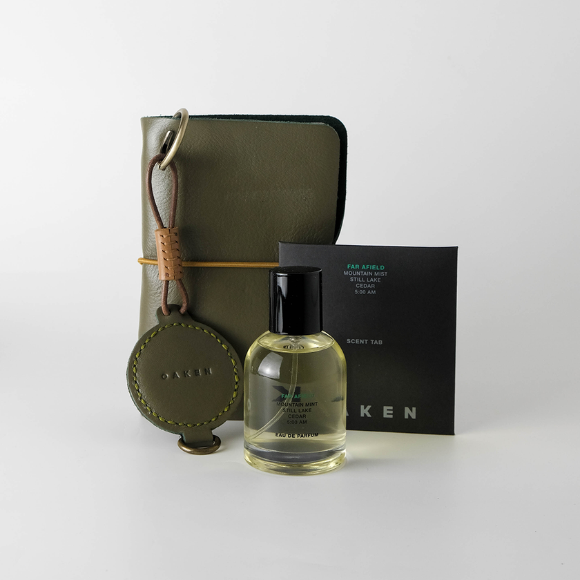 Oaken Lab Travel Gift Sets— Leather Journal + EDP + Scented Leather Pe
